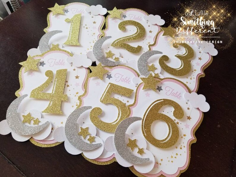 Twinkle Little Star Supplies Table Numbers, Party Decor, Baby Shower ...