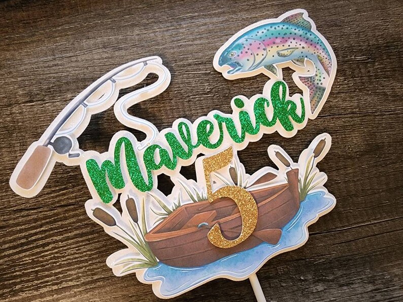Gone Fishing Cake Topper Birthday Party Fishing Themed Party - Etsy