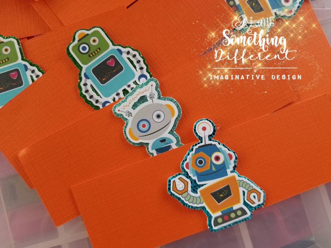 Robot Birthday party Supplies Favor Tags Decorations / labels | Etsy