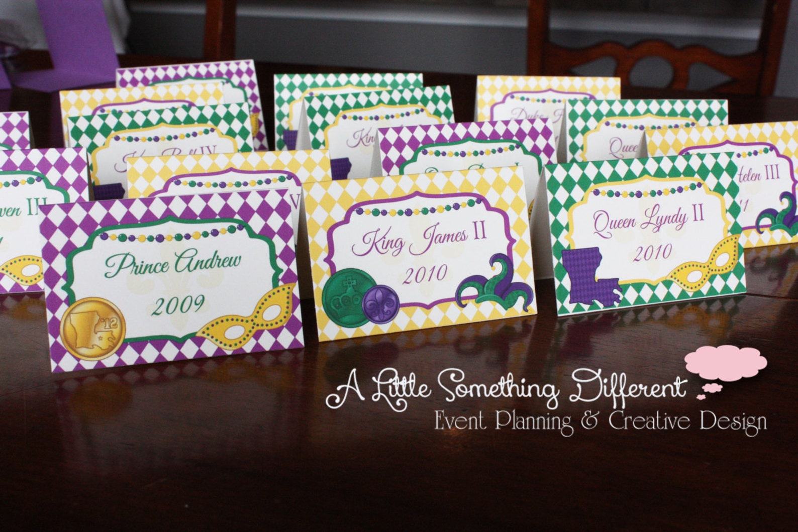 Mardi Gras Themed Place Cards Tent Cards New Orleans Green - Etsy