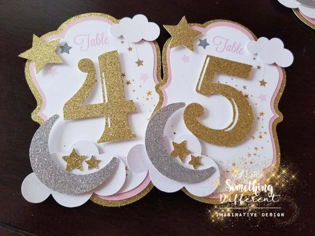 Twinkle Little Star Supplies Table Numbers, Party Decor, Baby Shower ...