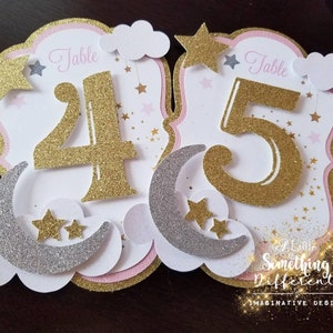 Twinkle Little Star Supplies Table Numbers, Party Decor, Baby Shower ...