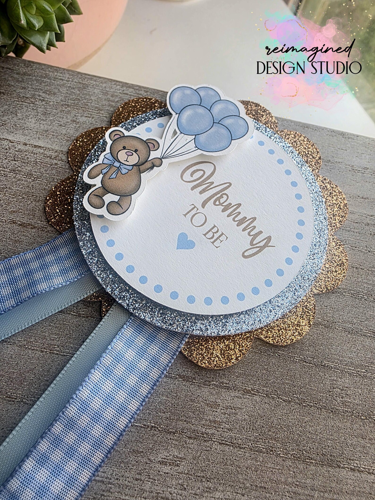 Teddy Bear Baby Shower Decor : Customized Badges in Any Color or Theme ...