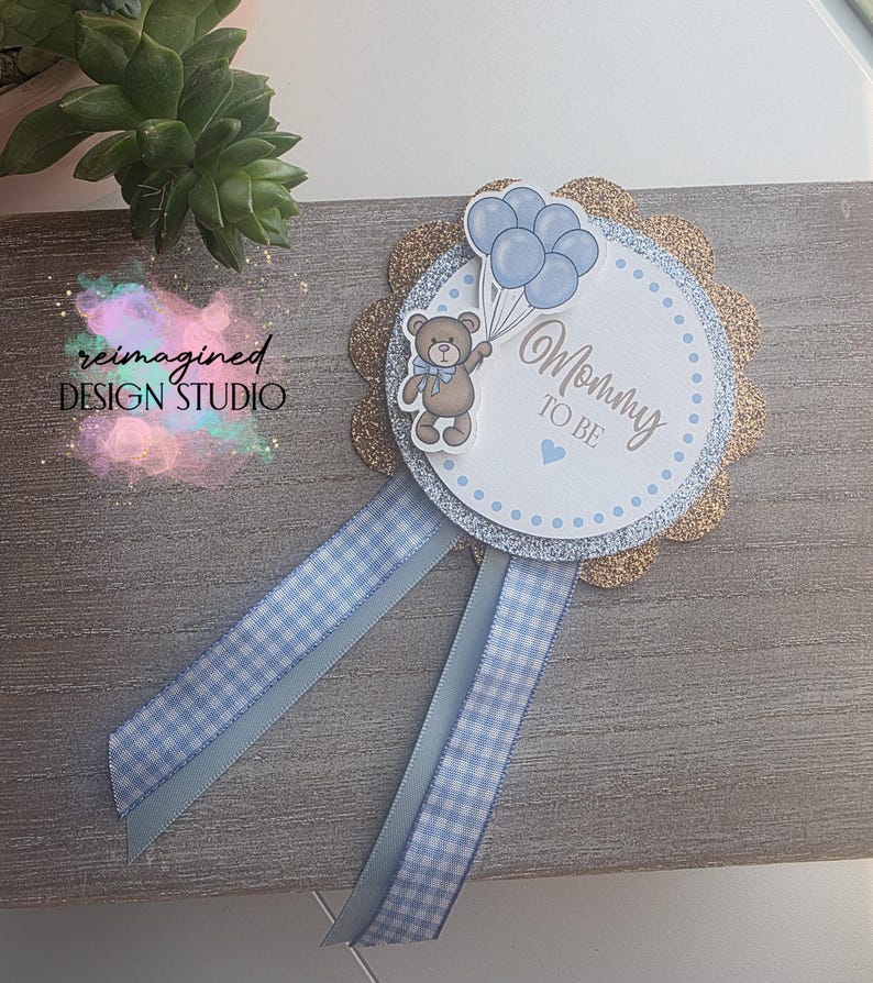 Teddy Bear Baby Shower Decor : Customized Badges in Any Color or Theme ...