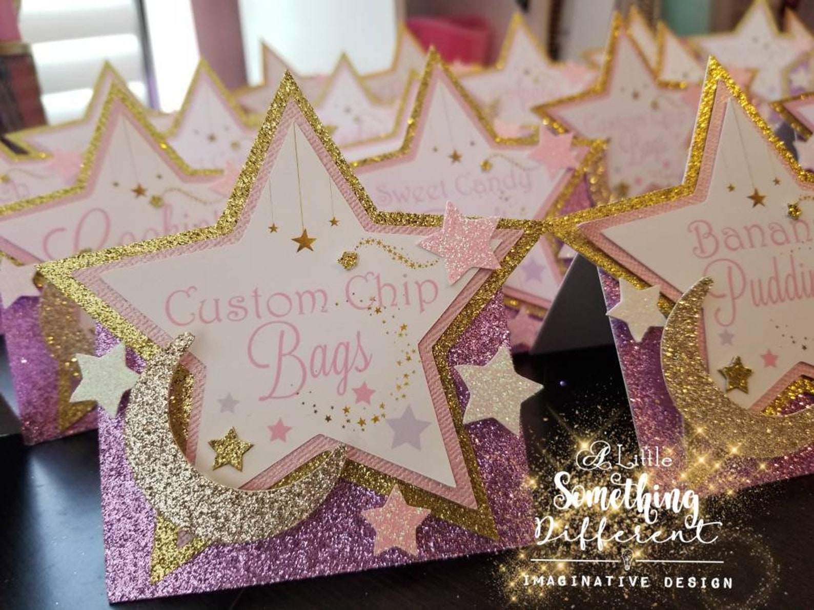 Twinkle Twinkle Little Star Placecards, Lavender and Pink, Babyshower ...