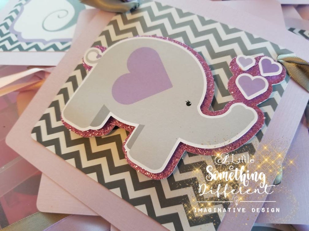 Purple and Gray Elephant Baby Shower Decorations Supplies / - Etsy