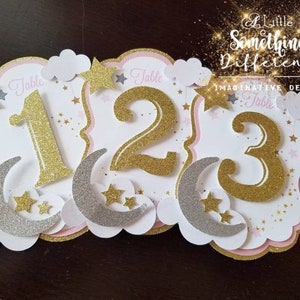 Twinkle Little Star Supplies Table Numbers, Party Decor, Baby Shower ...