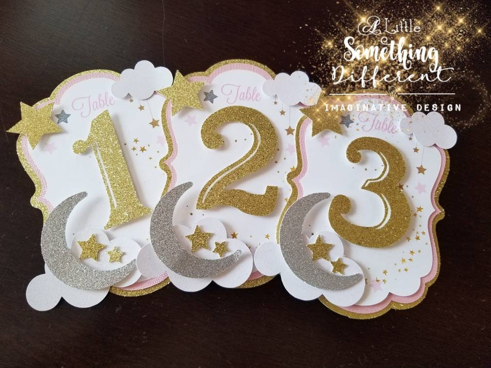 Twinkle Little Star Supplies Table Numbers, Party Decor, Baby Shower ...