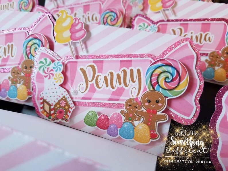 Candyland Party Supplies / Candy Placecards / Gingerbread Man | Etsy