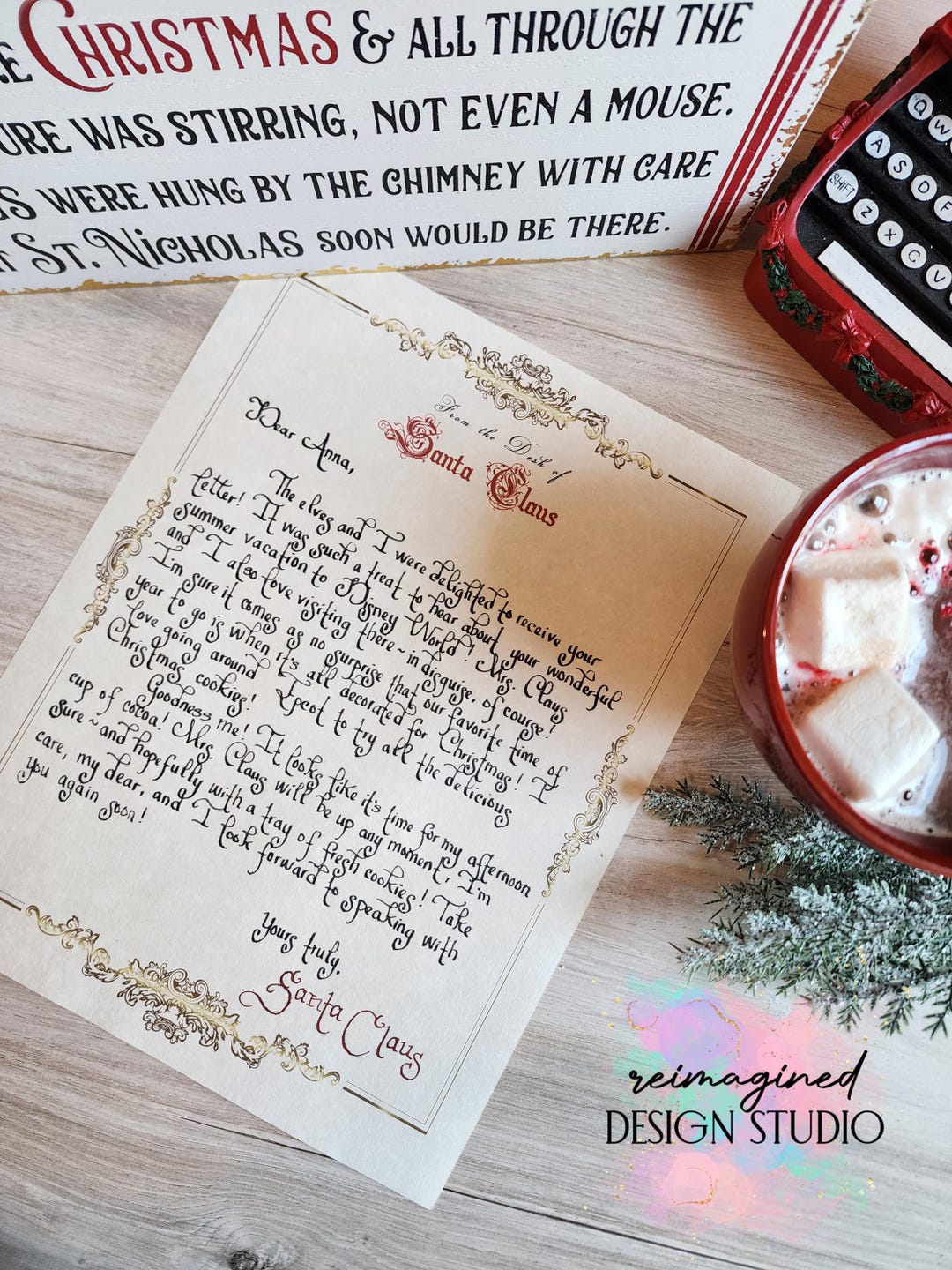 Letter From Santa Handwritten Calligraphy Completely Unique and Custom ...