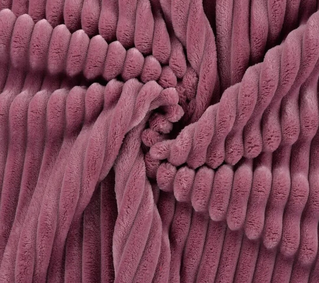 Cuddly Fleece Ribbed Structure Old Pink / Soft Wellness Fleece - Etsy