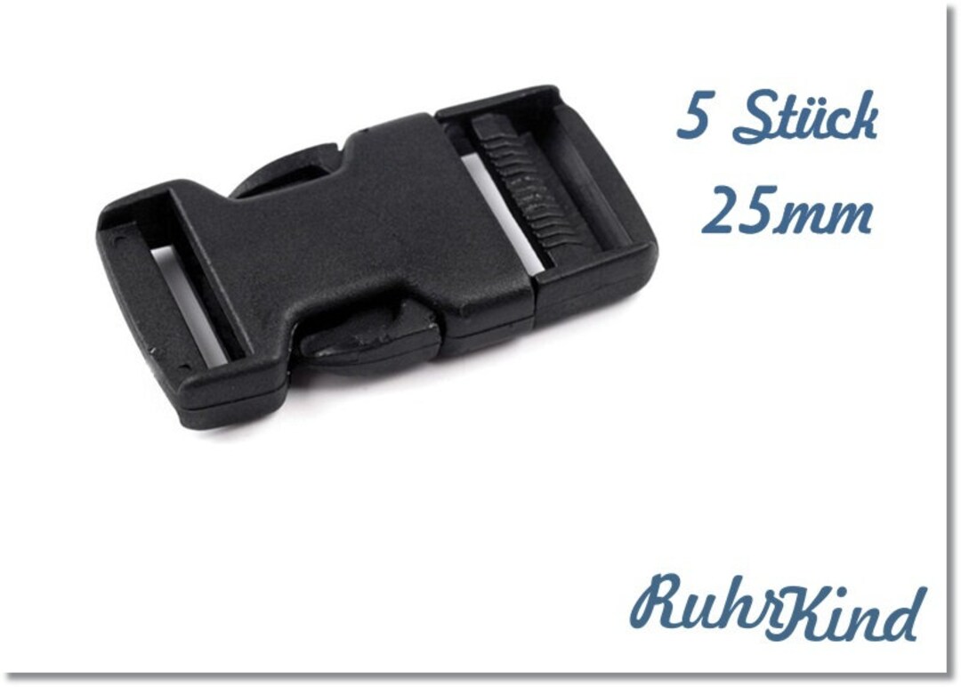 5 X Buckle 25 Mm Black - Etsy