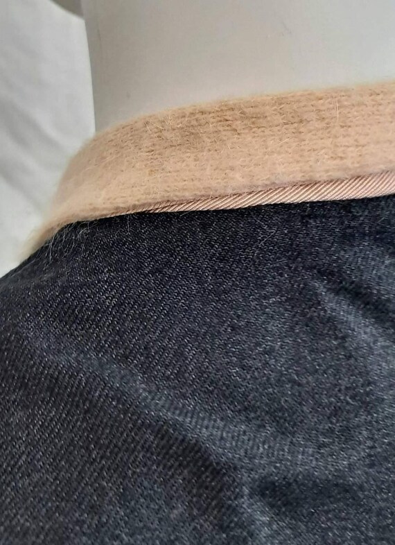 1950s Heathered Navy Blue Wool Suit Jacket with Angor… - Gem