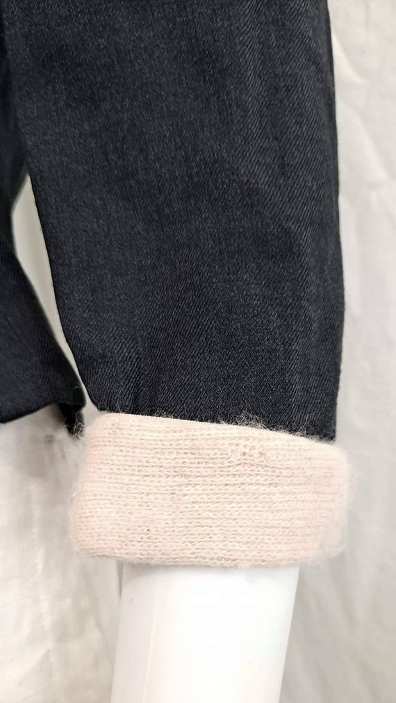 1950s Heathered Navy Blue Wool Suit Jacket with Angor… - Gem