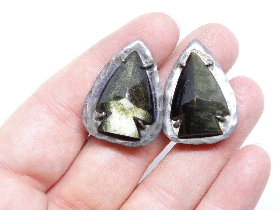 Vintage Native American Gold Sheen Sun Sheen Obsidian | Etsy