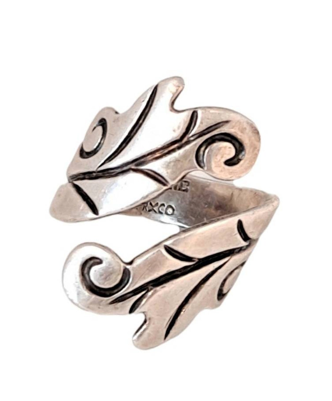 Taxco Mexico Statement Bypass Wrap Around Leaf Ring Sz 10 - Etsy