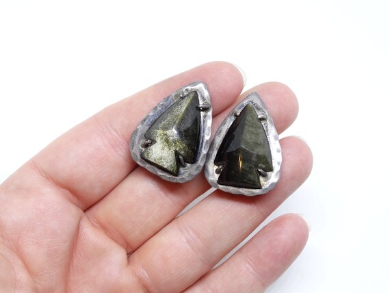 Vintage Native American Gold Sheen Sun Sheen Obsidian… - Gem