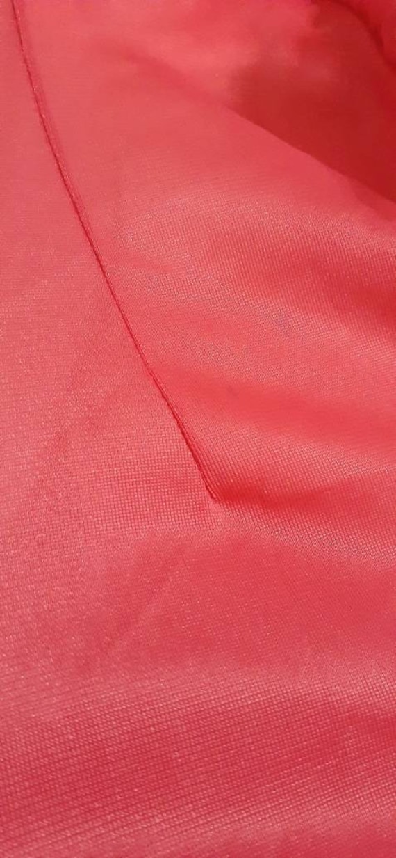 1960s Red Sheer Ruffled Nylon Short Boudoir Robe - Gem