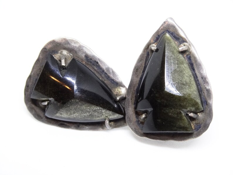 Vintage Native American Gold Sheen Sun Sheen Obsidian Arrowhead ...