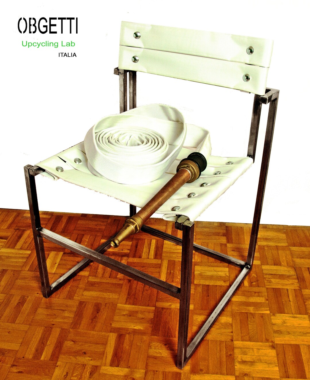 Industrial Style Upcycled Fire Hose Chair Handmade Recycled Modern ...