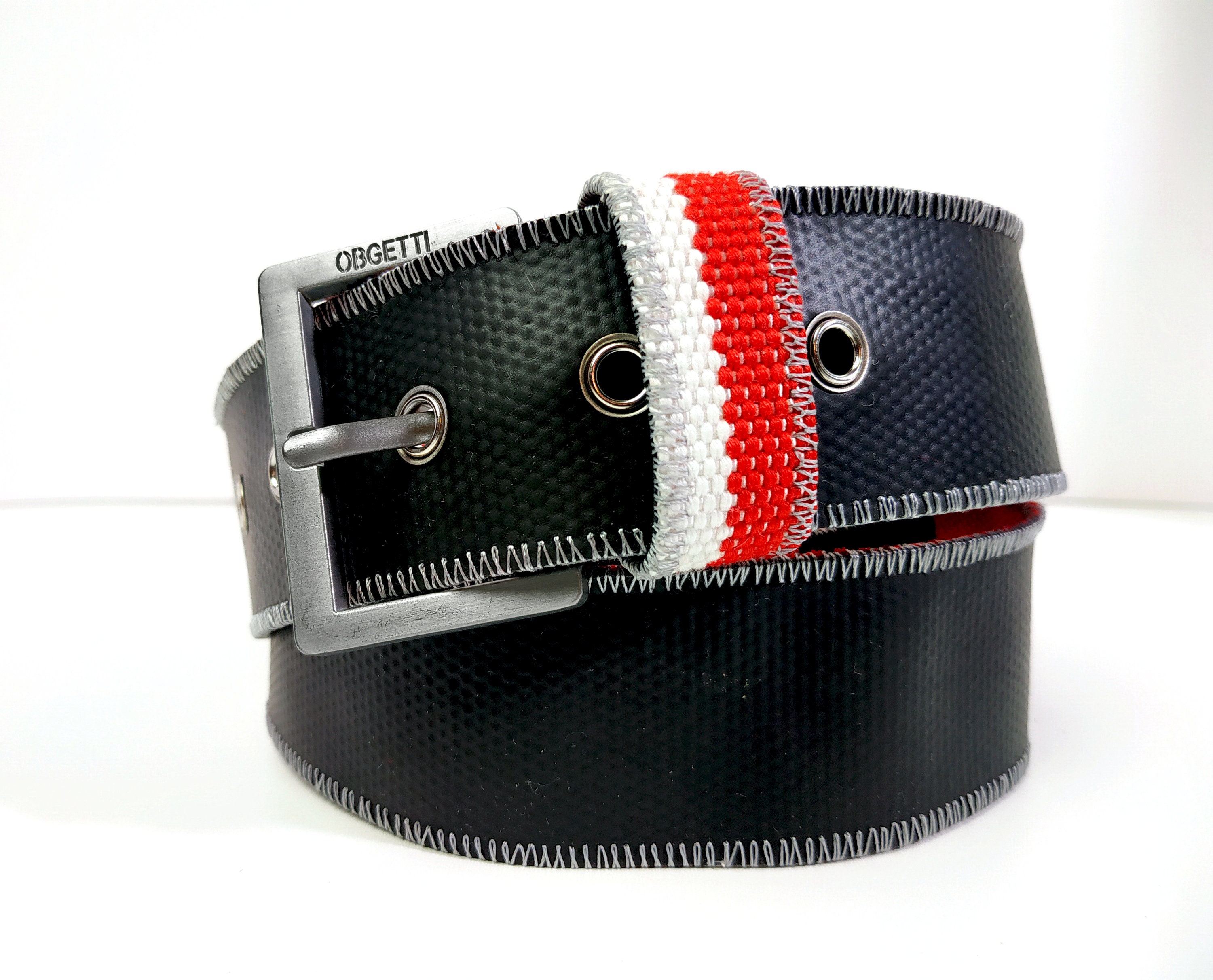 Unique White Upcycled Fire Hose Belt - Handmade Recycled Belts With ...