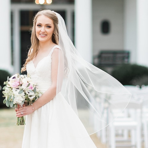 Chapel Length Wedding Bridal Veil 90 Inches White Ivory - Etsy
