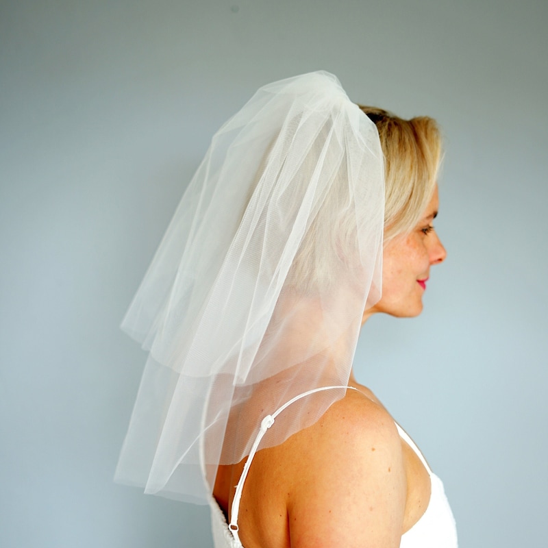 Short Ivory Wedding Veil - Etsy