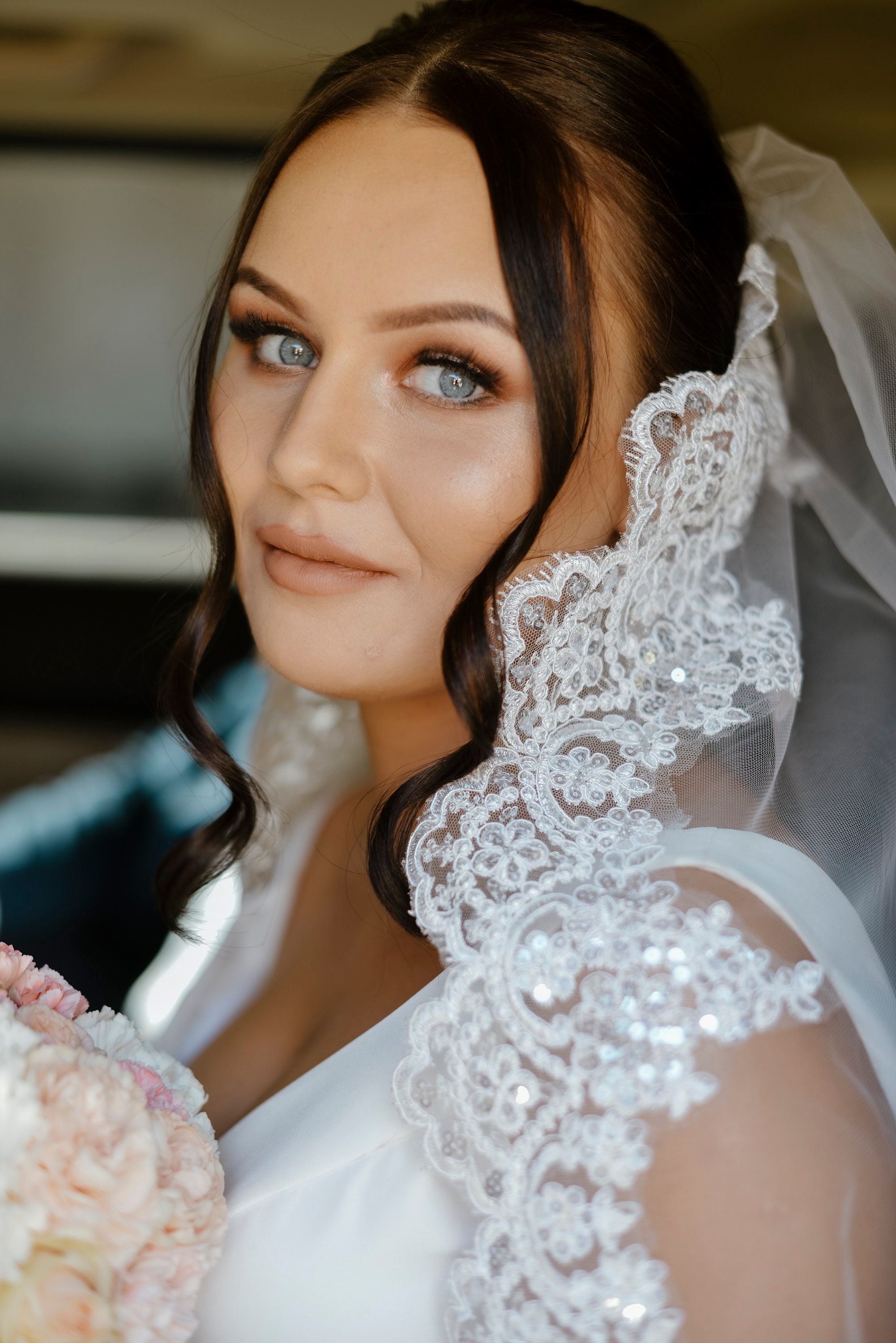 Full Lace Bridal Veil Wedding lace Wedding Veil Lace White | Etsy