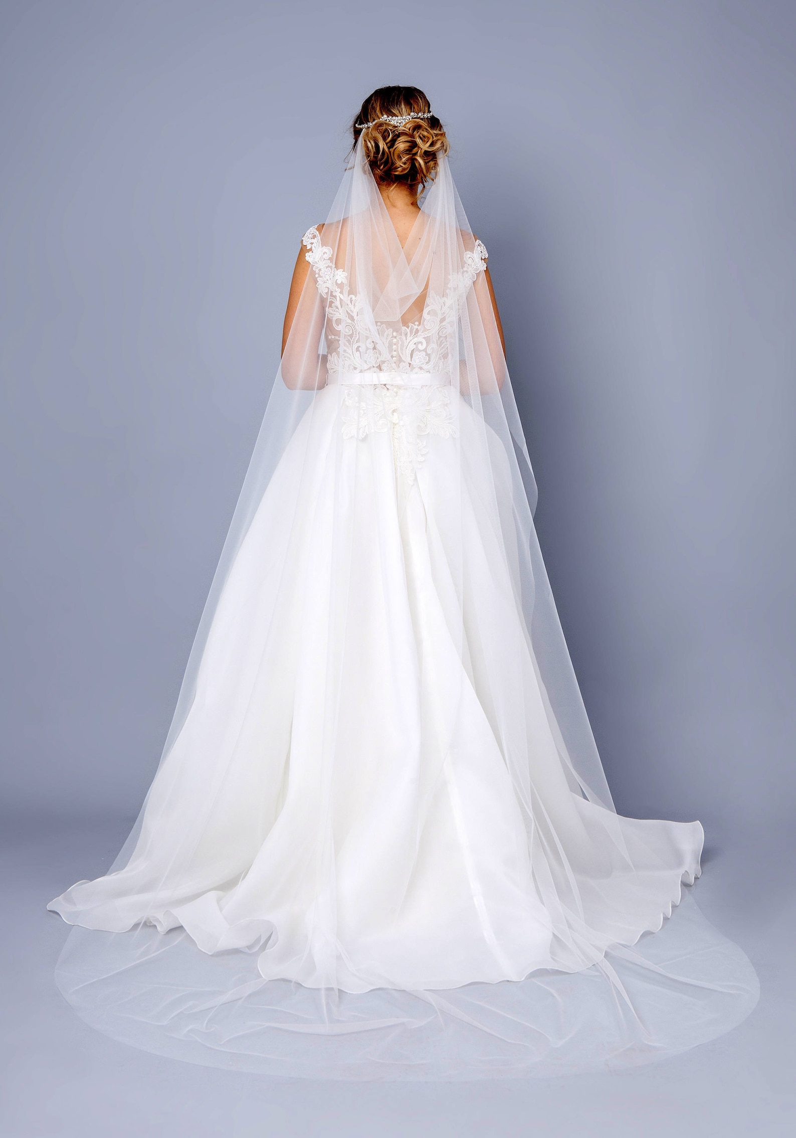 Draped Boho Veil, Boho Wedding Bridal Veil , Soft English Tulle Net ...