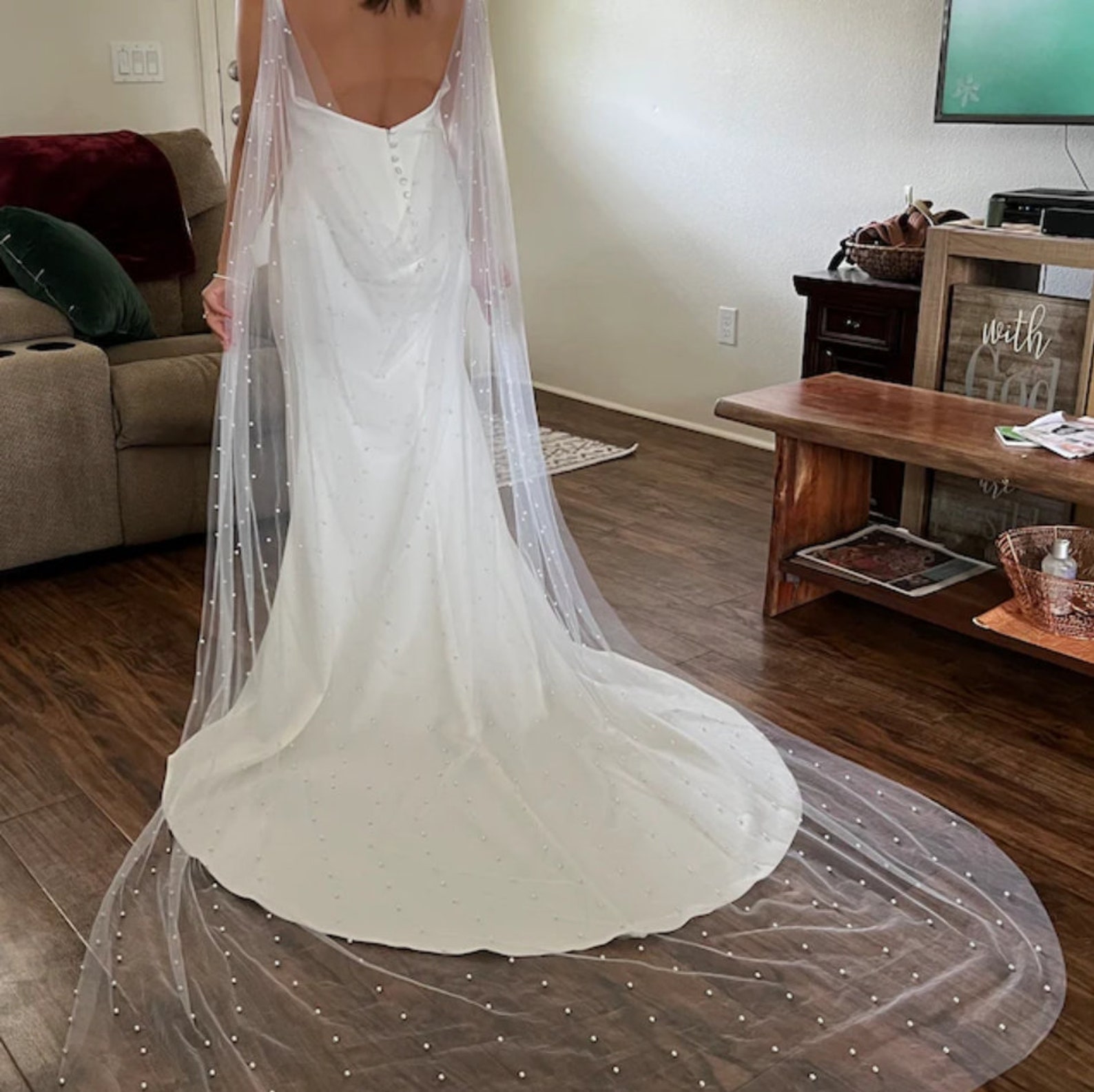 Pearl Bridal Cape, Wedding Cape, Pearls Wedding Bridal Cape Veil, Pearl ...
