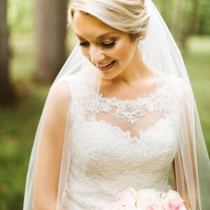 Waltz Length Wedding Bridal Veil 54 Inches White, Ivory, Wedding Veil ...