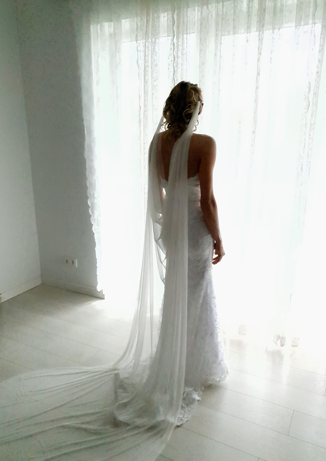 Boho Draped Silk Veil Pure 100% Silk Veil Boho Ivory Wedding - Etsy