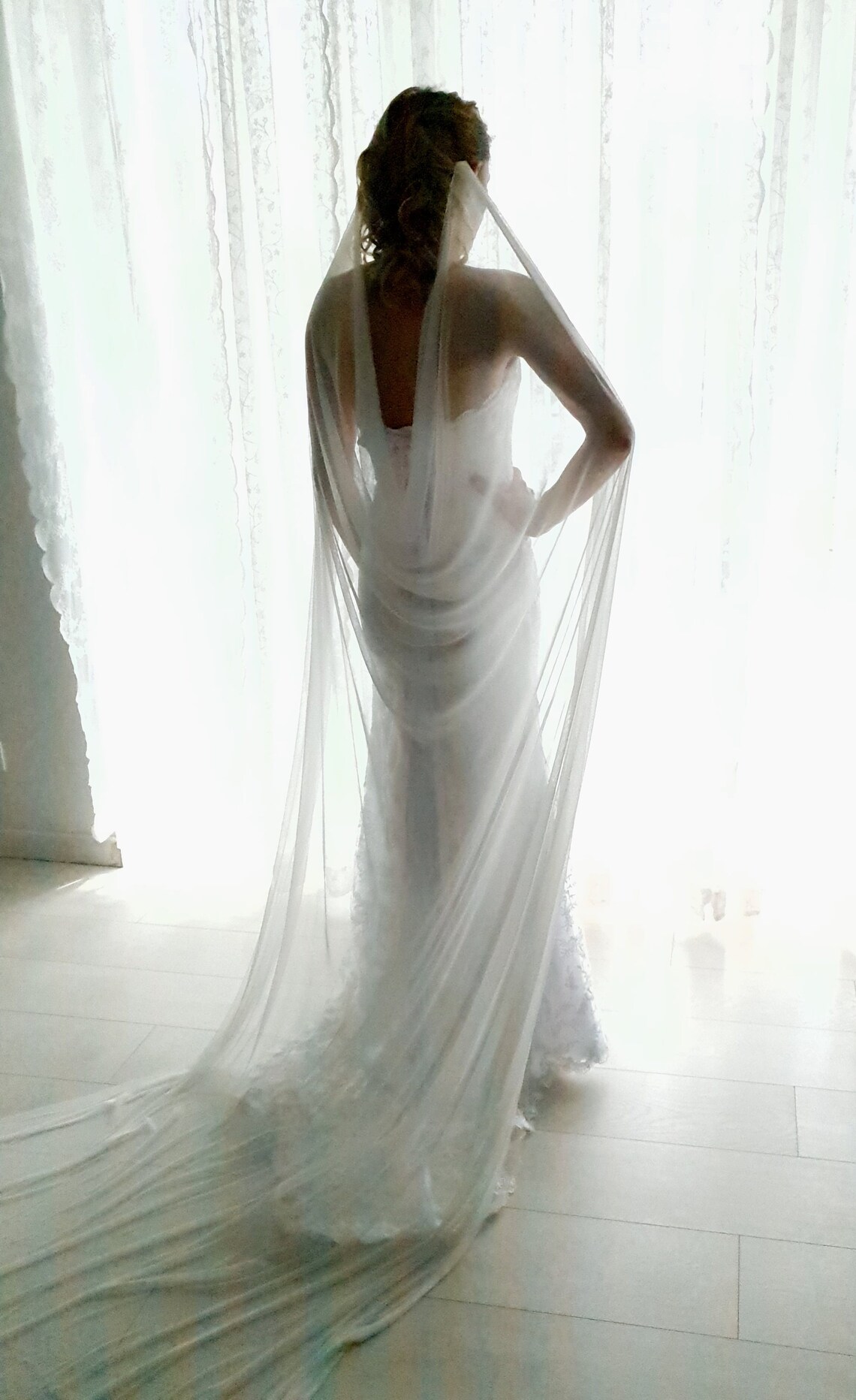 Boho Draped Silk Veil Pure 100% Silk Veil Boho Ivory Wedding - Etsy