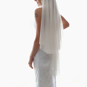 Double Layer Silk Tulle Wedding Veil, 100% Natural Ivory Pure Silk ...