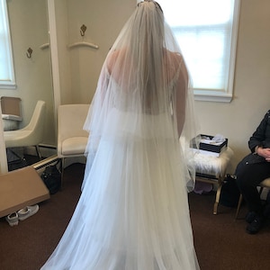 Soft English Tulle Bridal Veil, Ivory English Net Veil, English Net ...