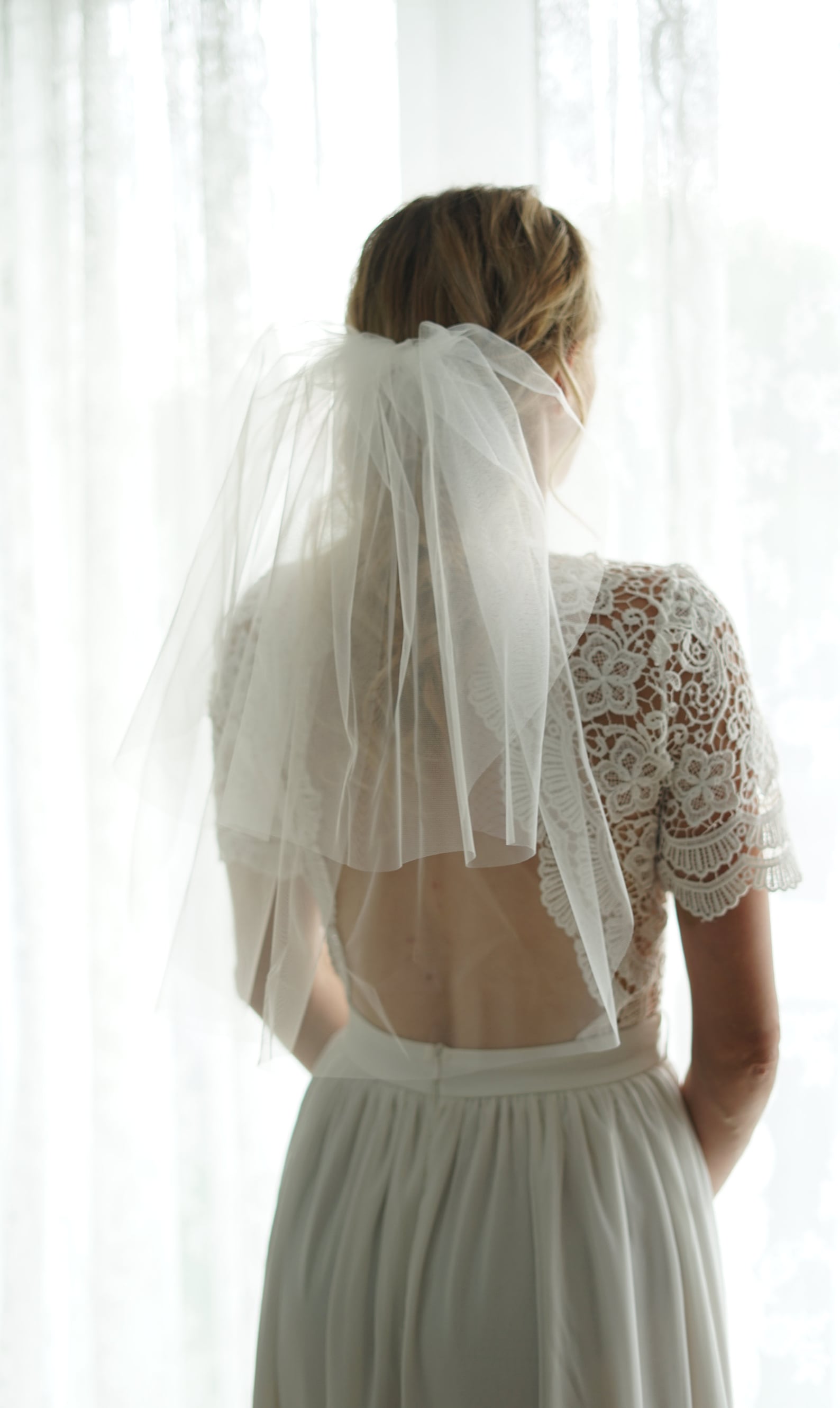 Short Bridal Veil Mini Shoulder Wedding Veil Ivory Wedding - Etsy