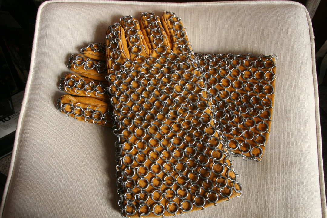 Chainmaille Leather XL Gloves - Ready Made - Etsy