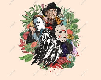 Horror Characters Floral Png - Etsy