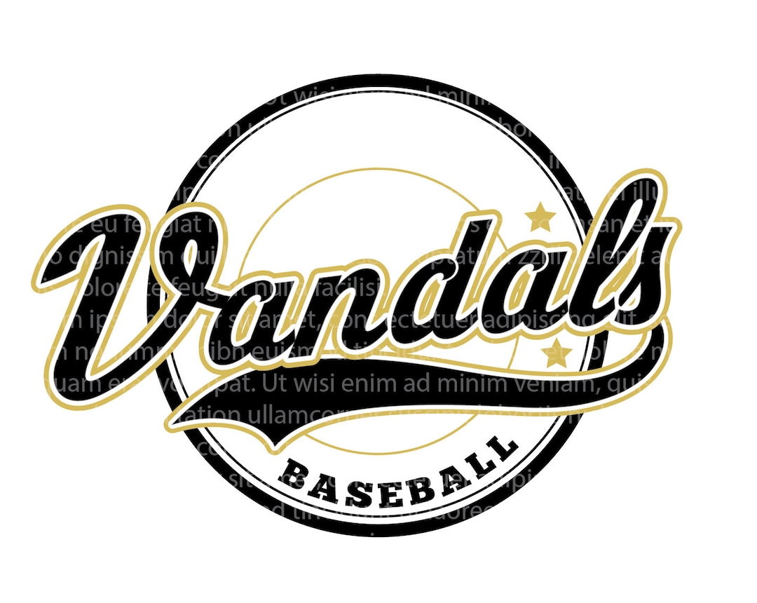 Vandals Baseball Team Logo Digital Download SVG, PDF, Jpeg, Png and Ai, Editable - Etsy