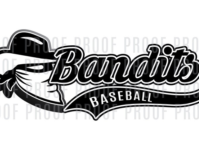 Bandits Baseball Logo! Instant Digital Download, Svg, Ai, Jpeg, PDF and ...