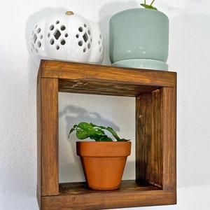 Square Floating Wall Shelf / Cube Shelf / Set of 2 Floating Shelves ...