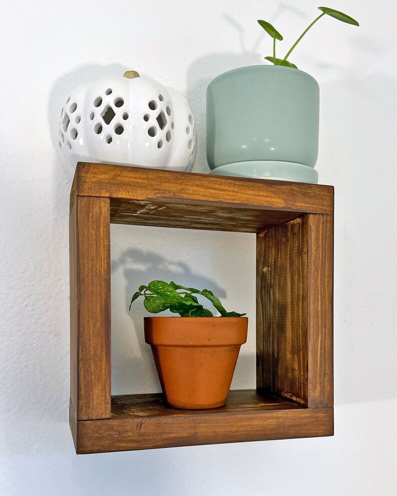 Square Floating Wall Shelf / Cube Shelf / Set of 2 Floating Shelves ...