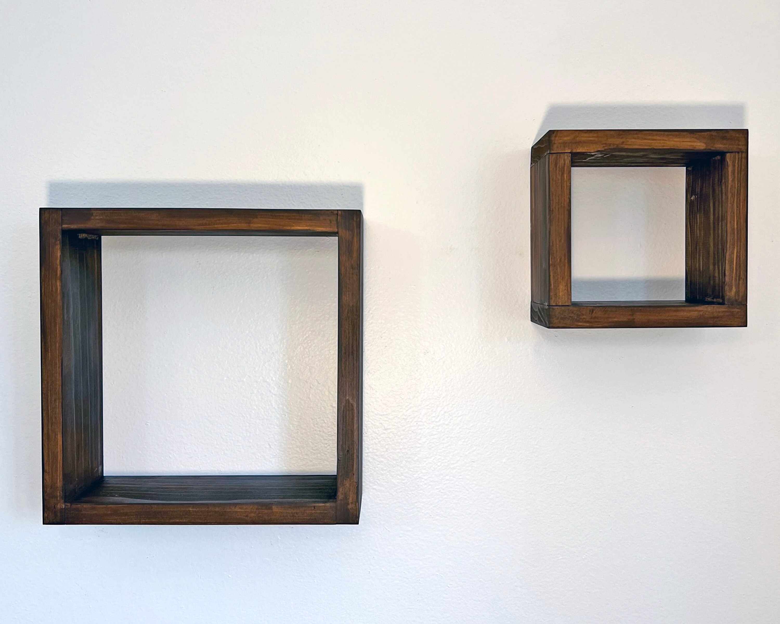 Square Floating Wall Shelf / Cube Shelf / Set of 2 Floating Shelves ...