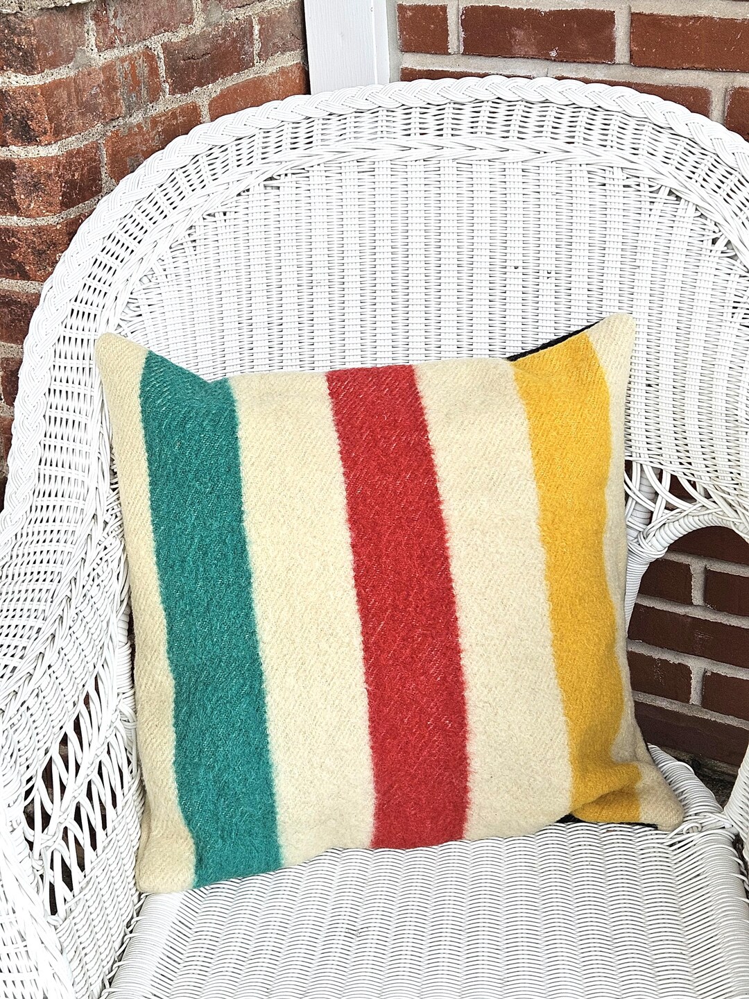 Vintage~~hudson Bay Style Trapper~~blanket Pillow Cover~~ 100% Wool ...