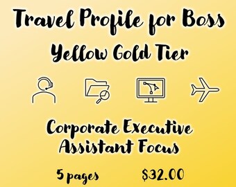 Executive Assistant Travel Itinerary Template - Etsy