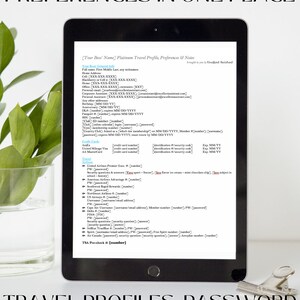 Password Tracker Template for Assistants EA Preference Tracker for ...