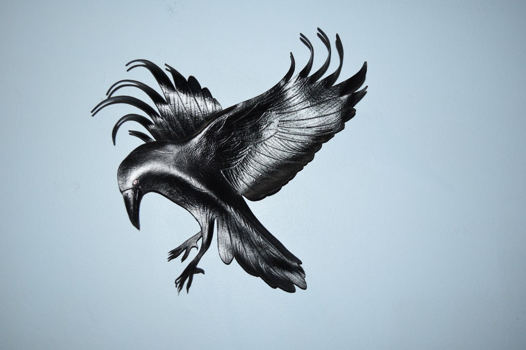 Leather Bird - Raven Wall Hanging - 11 Inch Wingspan - Custom Order - Etsy
