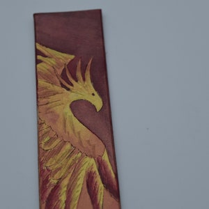 Phoenix Leather Bookmark - Etsy