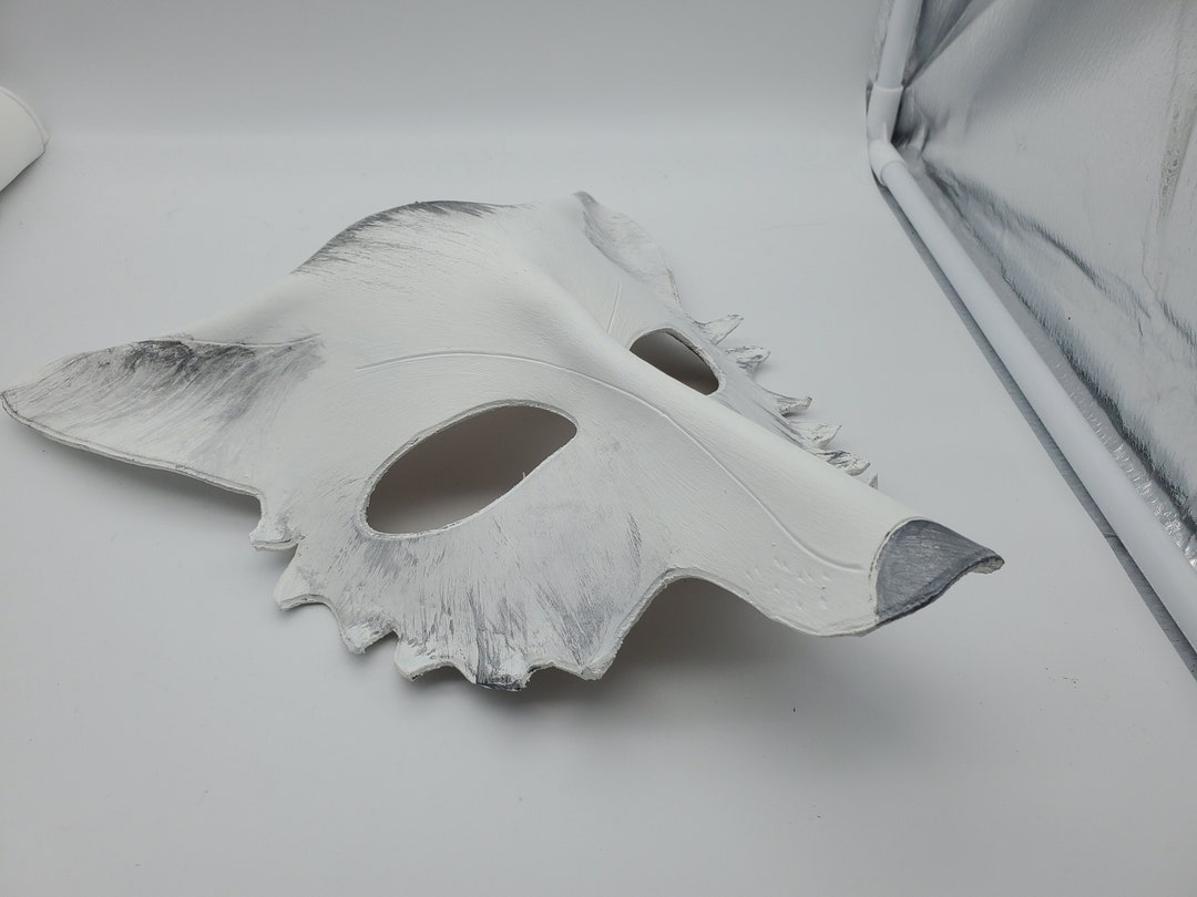White Wolf Leather Mask - White/grey Wolf Mask for Unisex - Available ...