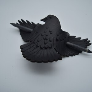 Leather Hair Stick, Crow or Raven Hair Stick - Etsy